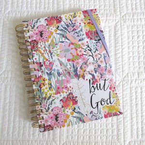 But God Christian Journal Prayer Floral Journal Lined Journal Bible ...