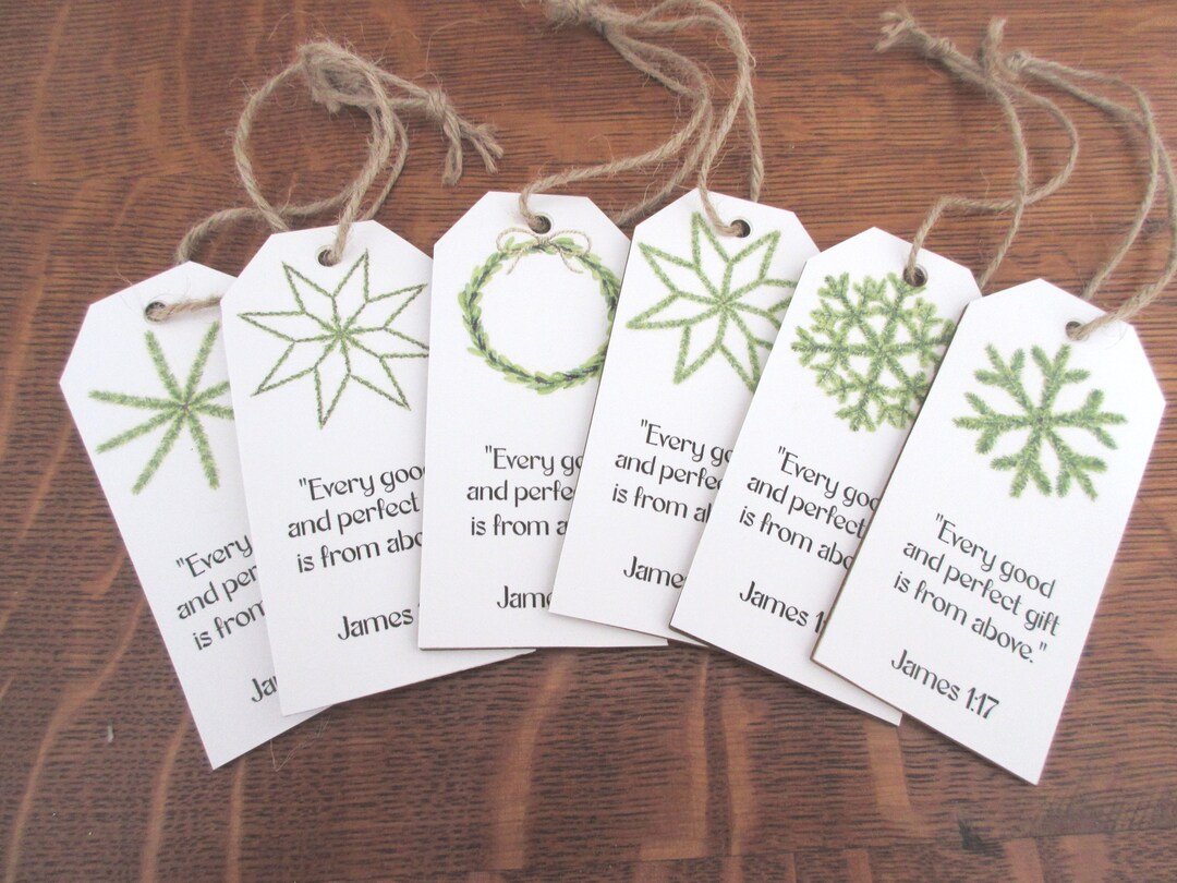 Christian Christmas Gift Tags Set of Six Gift Tags Every Good and ...