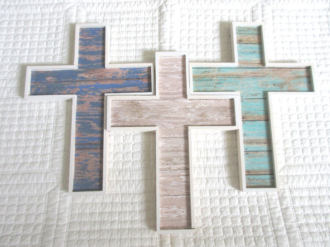 Wooden Cross Wood Cross Rustic Christian Wall Decor Nursery Decor Beach ...