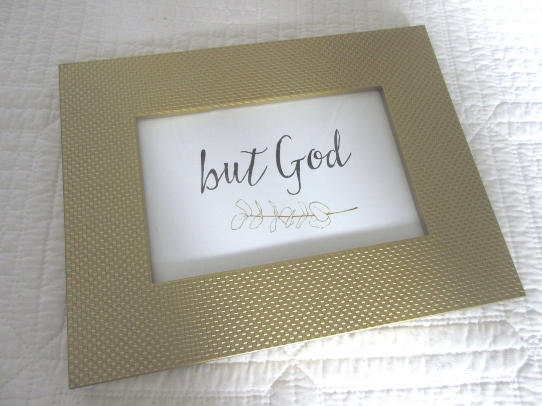 Christian WORD Art but God With Bible Verses Vintage Gold Metal Frame ...