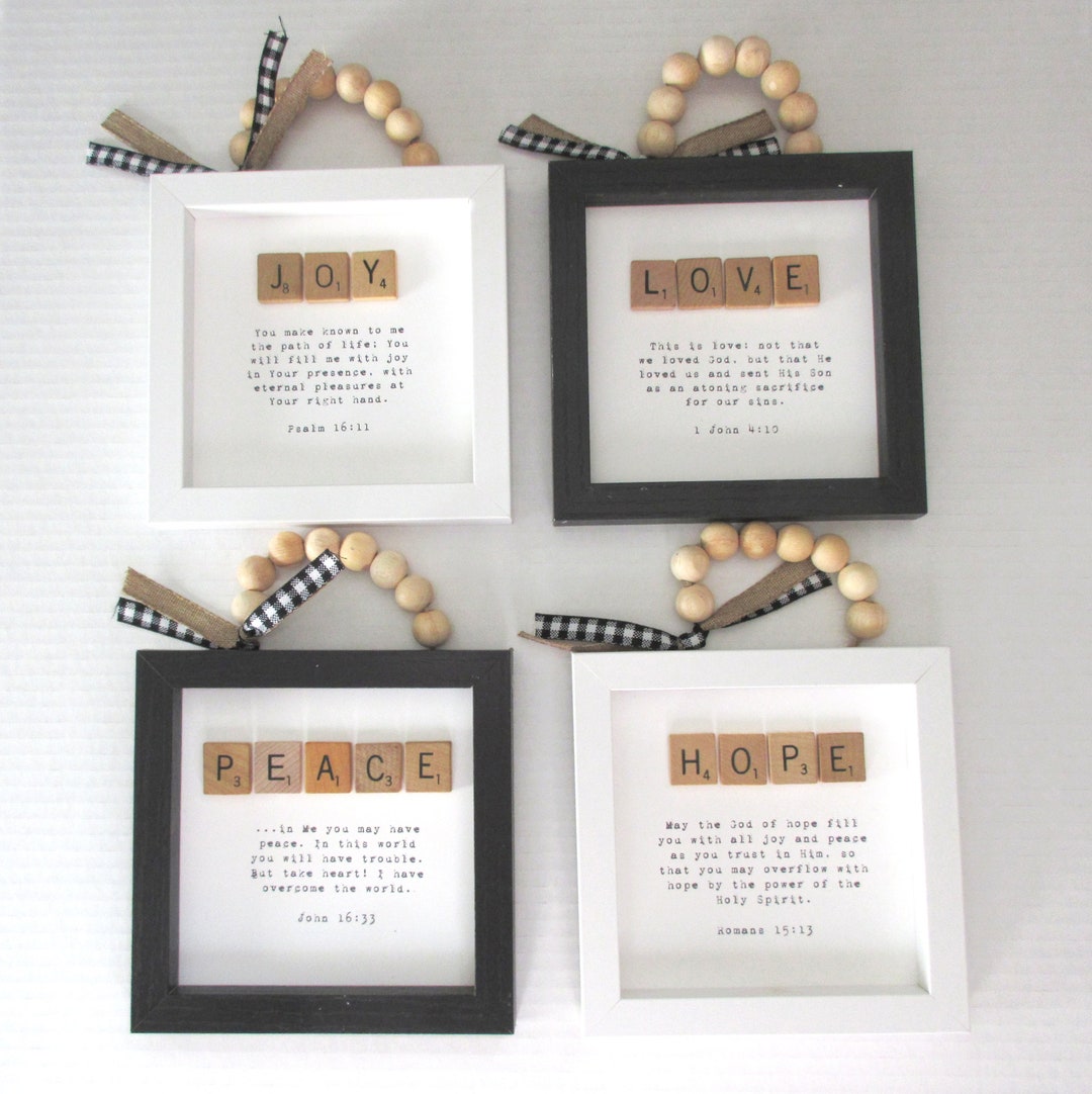 Christian Scrabble Tile Art Love Joy Peace Hope From a Biblical ...