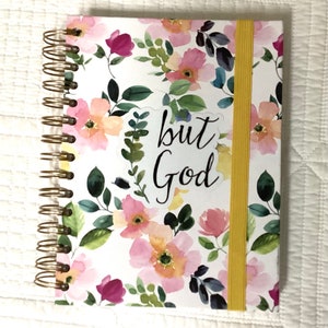 But God Christian Journal Prayer Floral Journal Lined Journal Bible ...