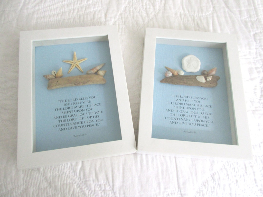 Beachy Shell & Driftwood Shadowbox: Christian Bible Verse Art - Etsy