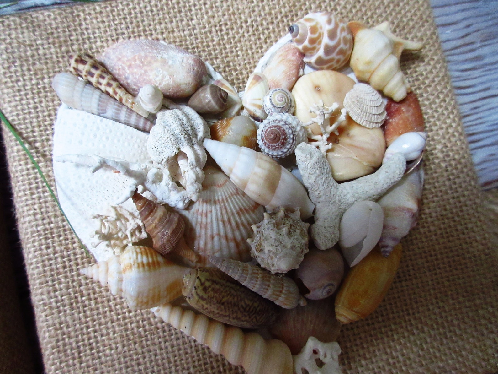 Love One Another Deeply Burlap Shell Heart Shell Wreath Beach - Etsy