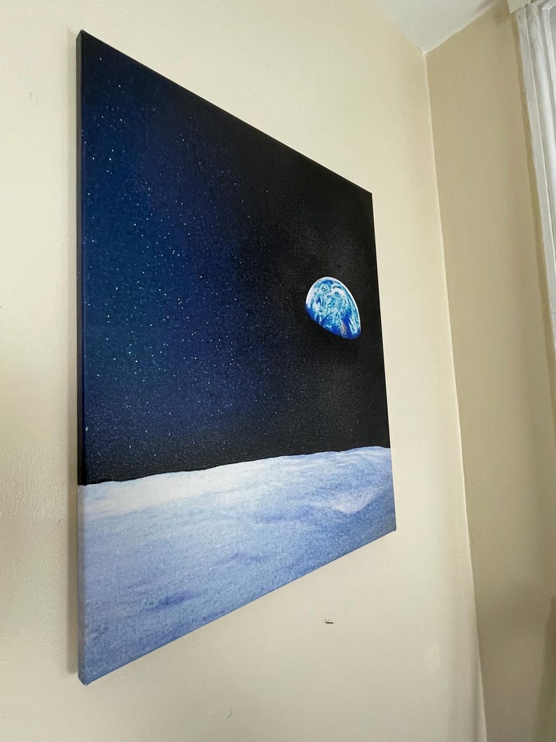 Earthrise, 1968 | Hand-finished Limited Edition Canvas Print - Etsy
