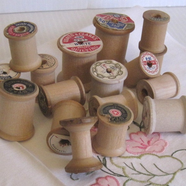 Wood Thread Spools Vintage - Etsy