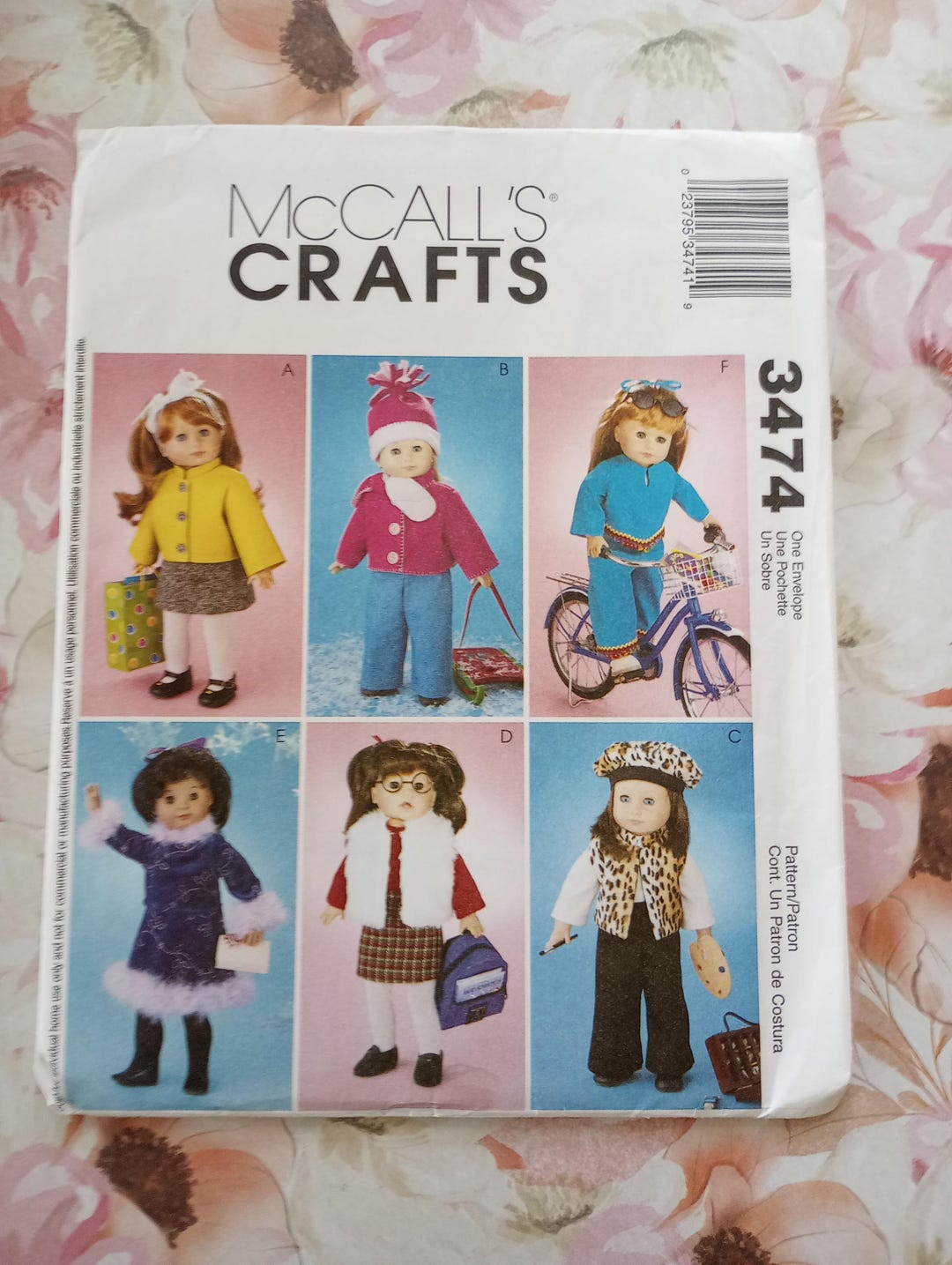 Mccall's Craft Sewing Pattern 3474 Craft. American Girl Doll UNCUT - Etsy