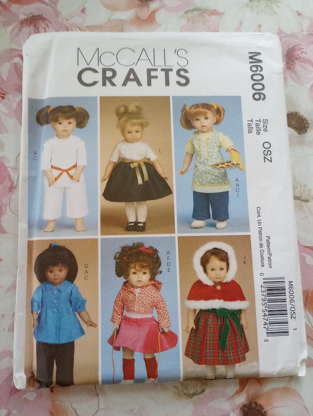 Mccall's Craft Sewing Pattern M6006 Craft. American Girl Doll UNCURED ...