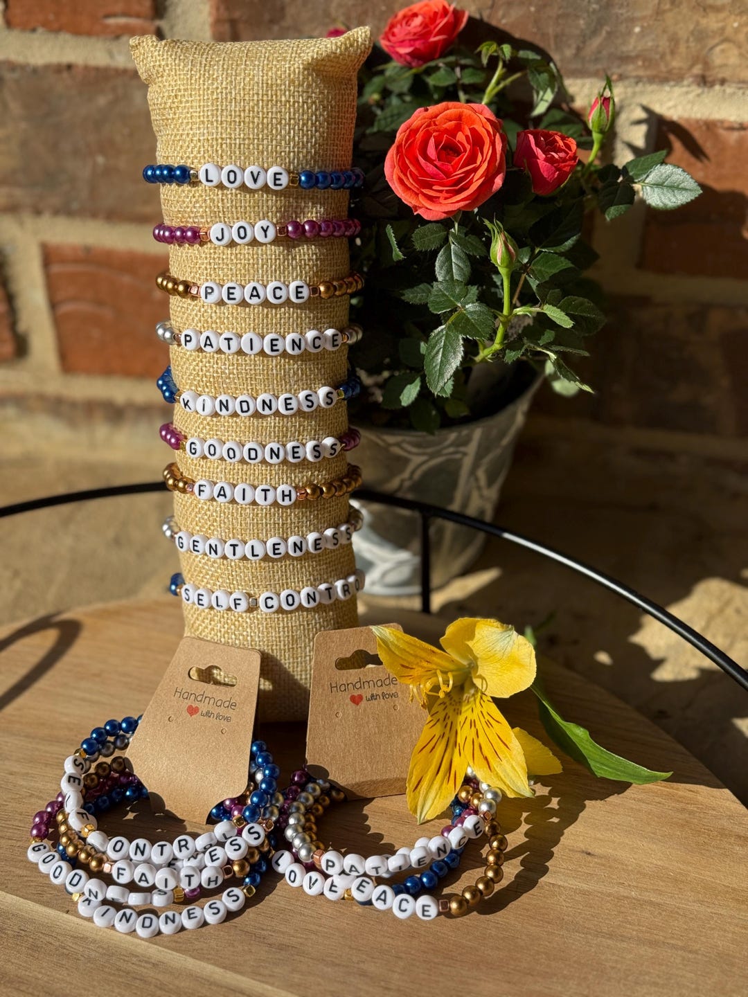 Fruits of the Spirit SET (9 Bracelet) Stack Beaded Bracelets Handmade ...