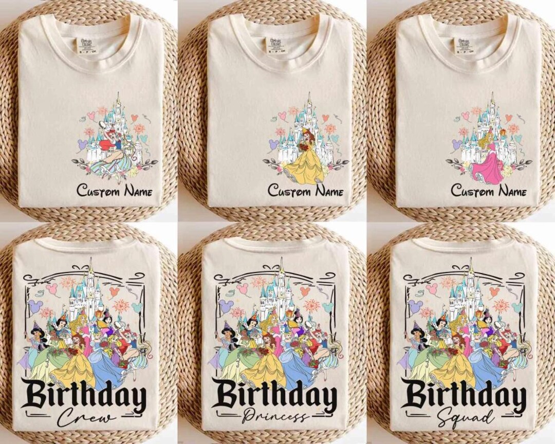 2-sided Personalized Disneyland Princess Birthday Group Shirt, WDW ...