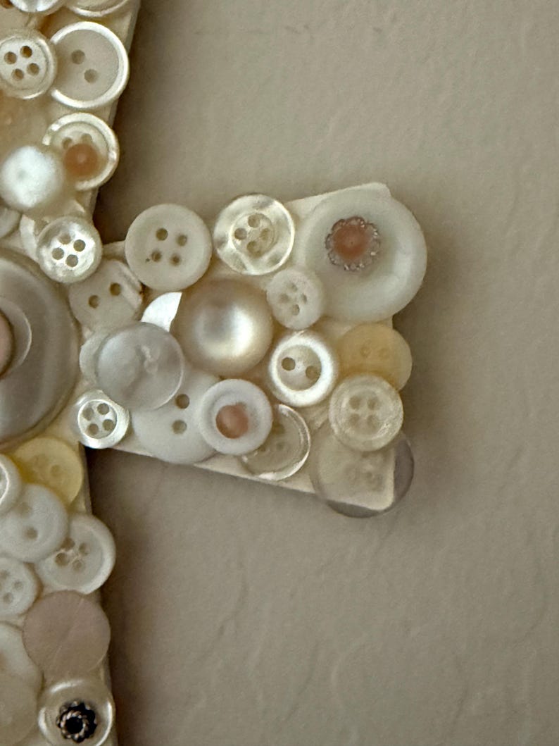 Handmade Wooden Cross With Upcycled Buttons & Embellishments | Unique ...