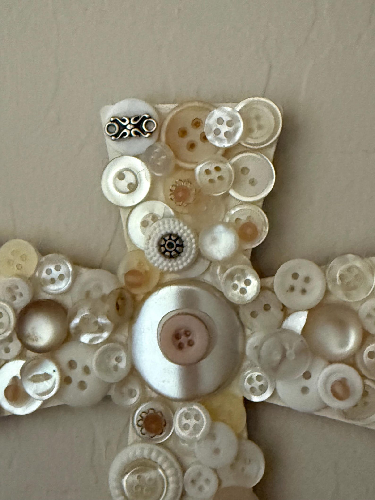 Handmade Wooden Cross With Upcycled Buttons & Embellishments | Unique ...