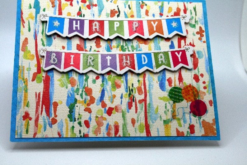 20220053 Watercolor Birthday Banner Card - Etsy