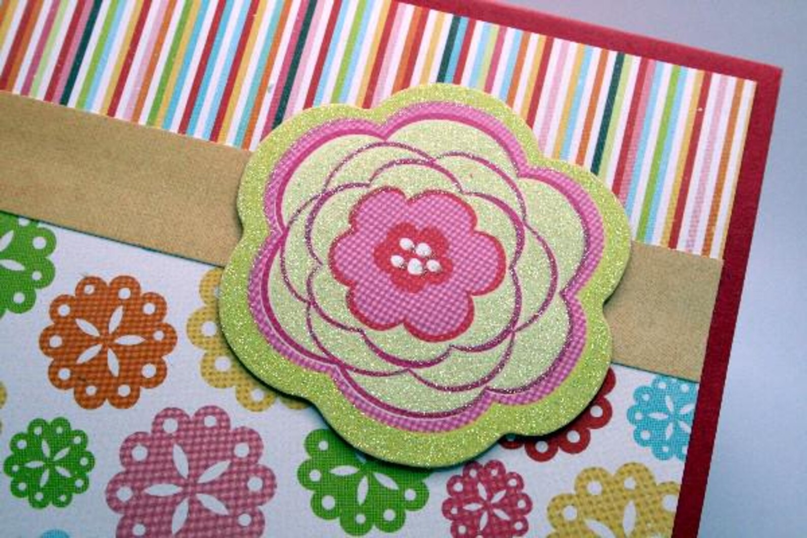 20240016 Floral Stripe Card for Any Occasion - Etsy