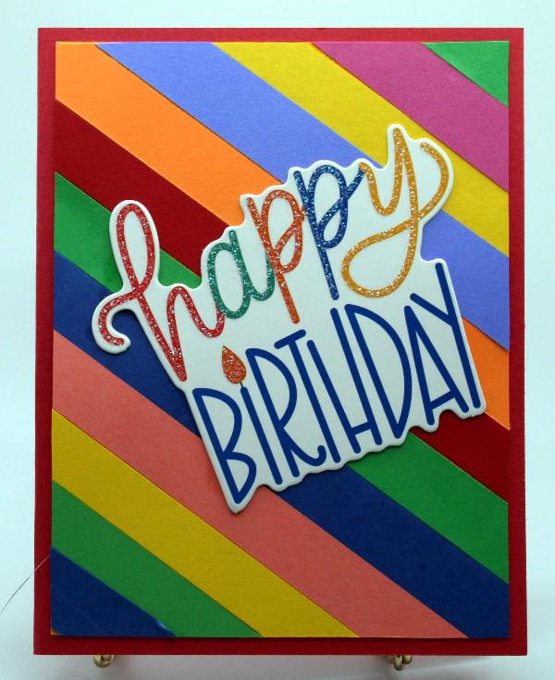 20240173 Rainbow Bright Colors Happy Birthday Card - Etsy