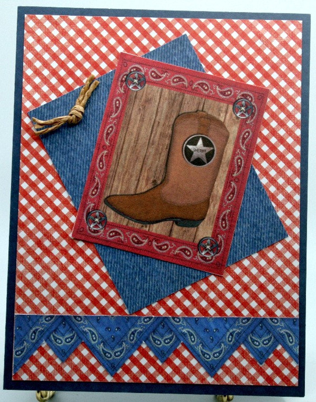 20230409 Cowboy Cowgirl Boot Western Bandana All Occasion Card - Etsy