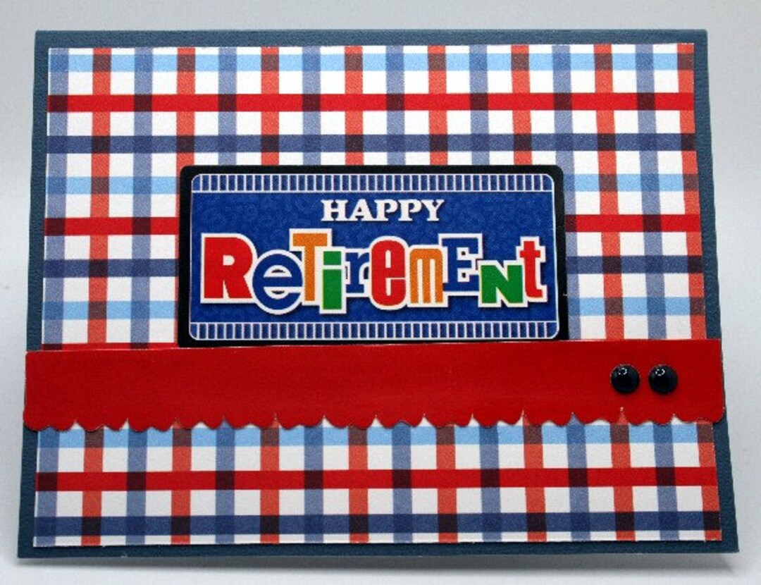 20170037 Colorful Plaid Retirement Card - Etsy
