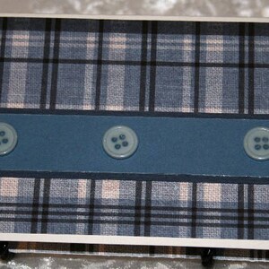 20170314 Set of Five Small Plaid Note Cards With Buttons - Etsy