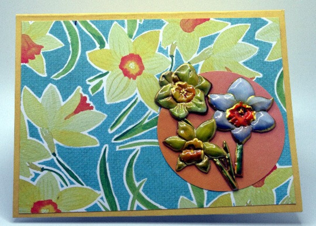20240125 Daffodil Blue Yellow Card for Any Occasion - Etsy