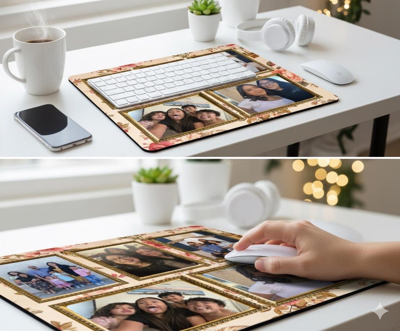 Personalized Photo Mousepad, Custom Picture Desk Mat, Family Collage ...