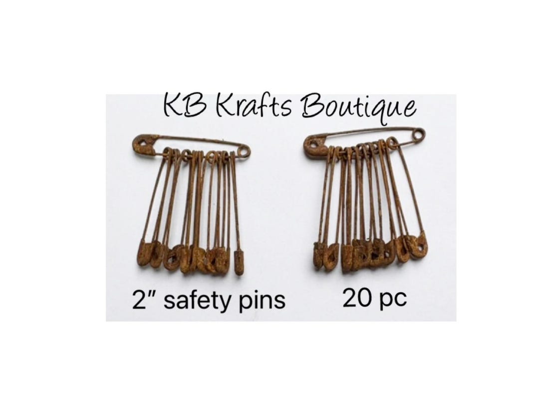 CHOICE of Rusty Safety Pins; 20 Pc Sets of Either 2” or 1 1/6” Pins - Etsy