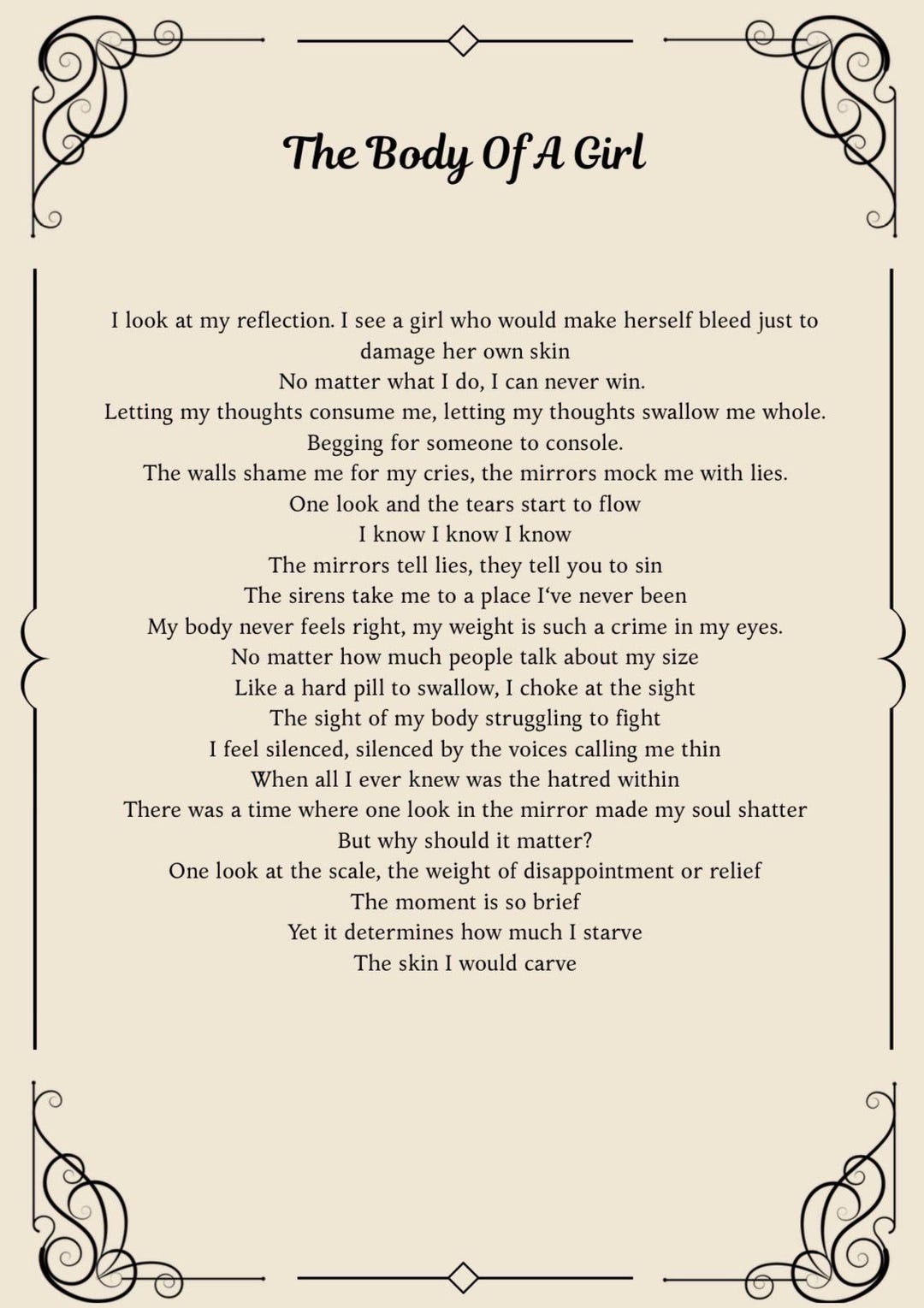 The Body of A Girl - Poem Digital Download - Etsy