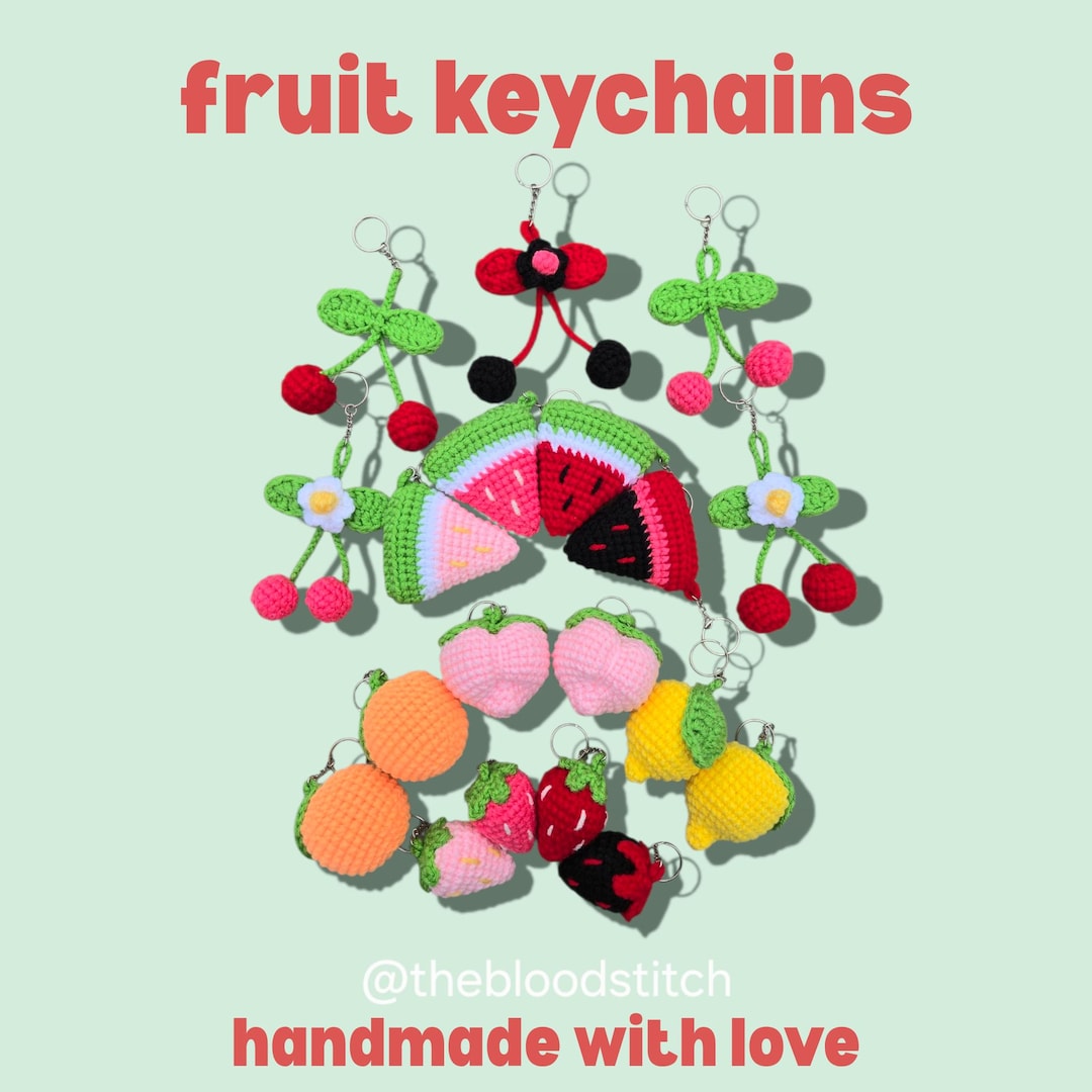 Amigurumi Crochet Fruit Keychains Spring Summer Variety Handmade - Etsy