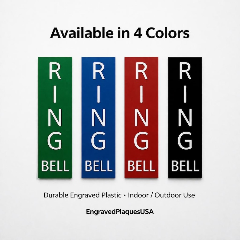 Engraved RING BELL Doorbell Sign | 3x1 Adhesive Plate - Etsy
