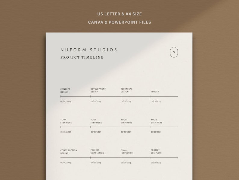 Interior Design Timeline Template | Project Timeline | Client Journey ...