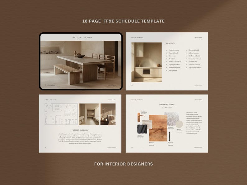 Interior Design FF&E Schedule Template | Interior Designer Timeline ...