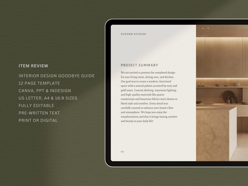 Interior Design Goodbye Guide Template | Client Handover | Offboarding ...