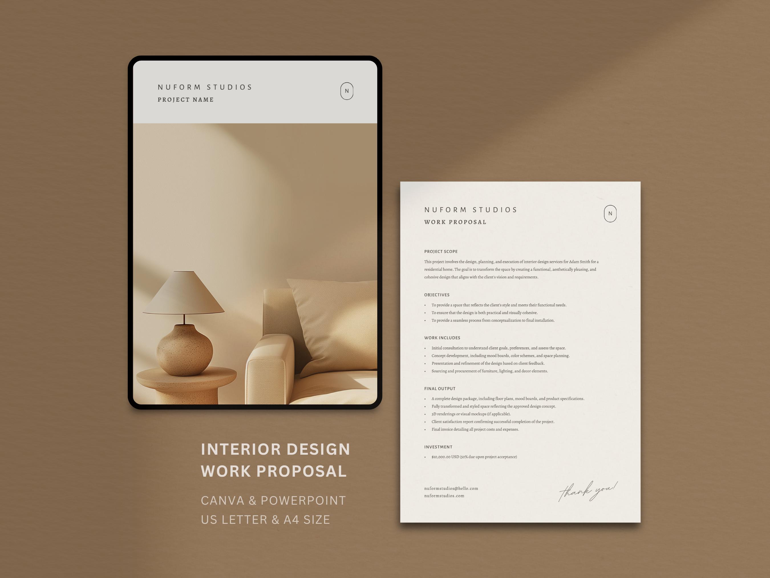 Interior Design Proposal Template | Interior Designer Fee Proposal ...