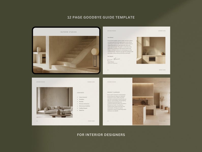 Interior Design Goodbye Guide Template | Client Handover | Offboarding ...