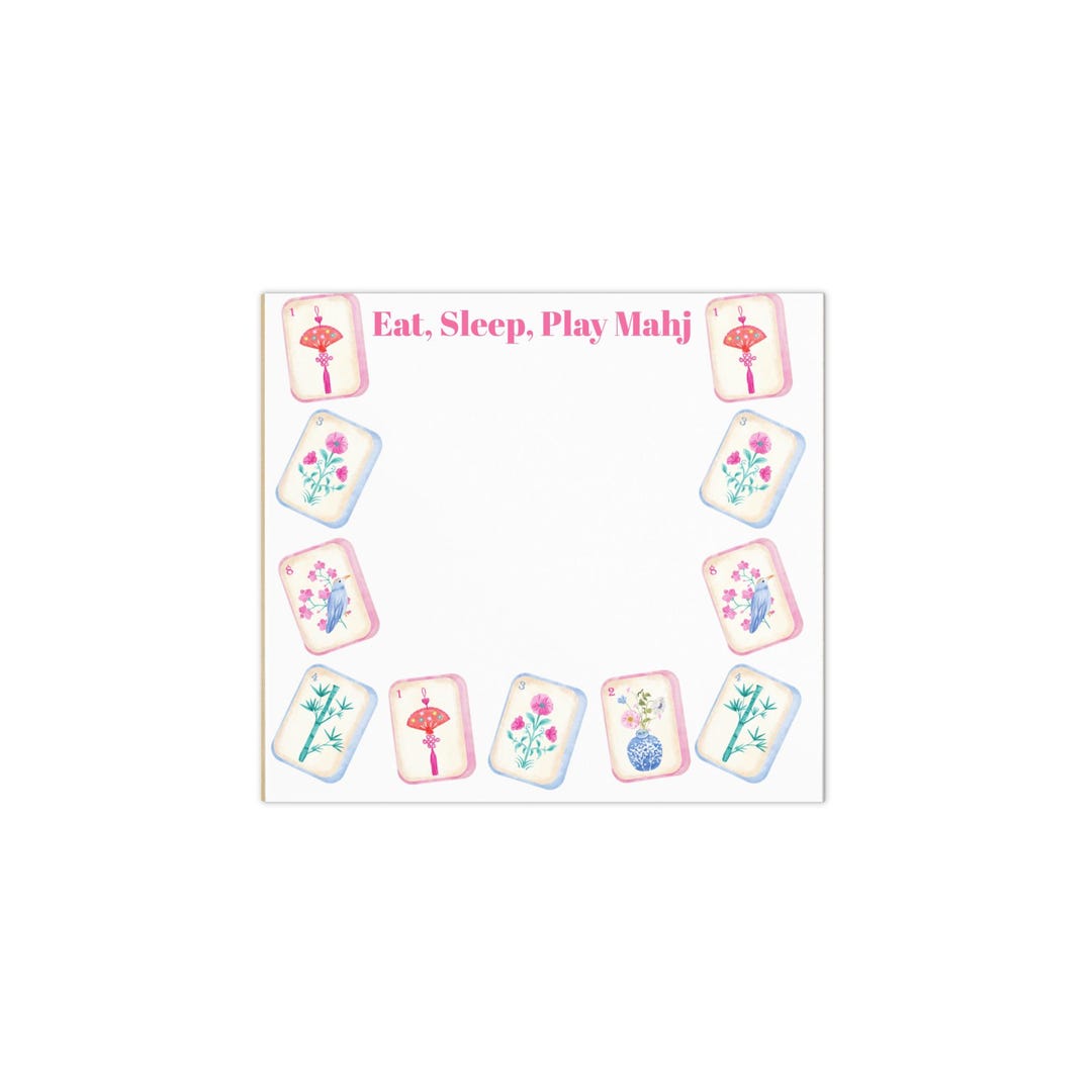 Mah Jongg Tile Notepad - Eat Sleep Play Mahj - Etsy