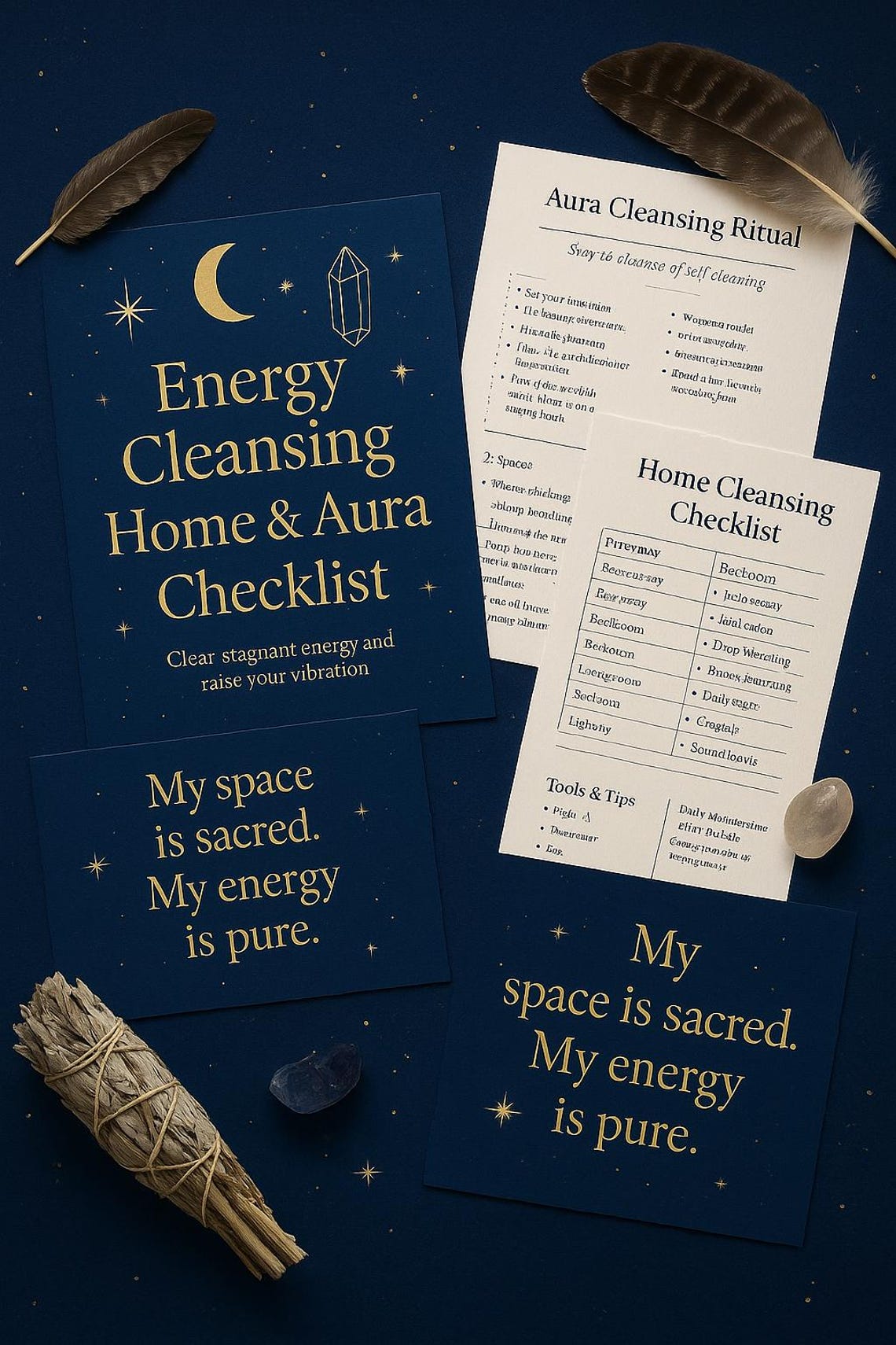 Energy Cleansing Home & Aura Checklist. Spiritual Space Clear Guide ...