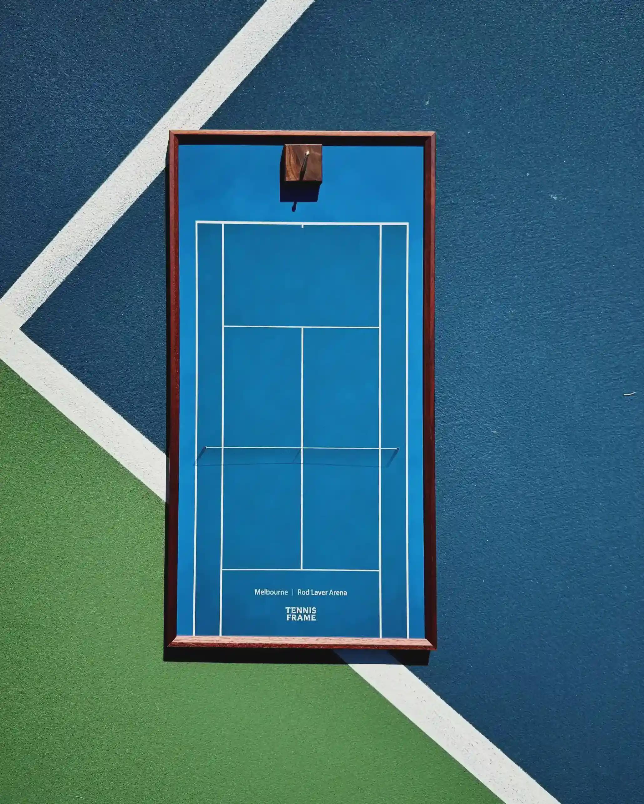 Australian Open Hard Court Frame — Timeless Tennis Wall Art - Etsy