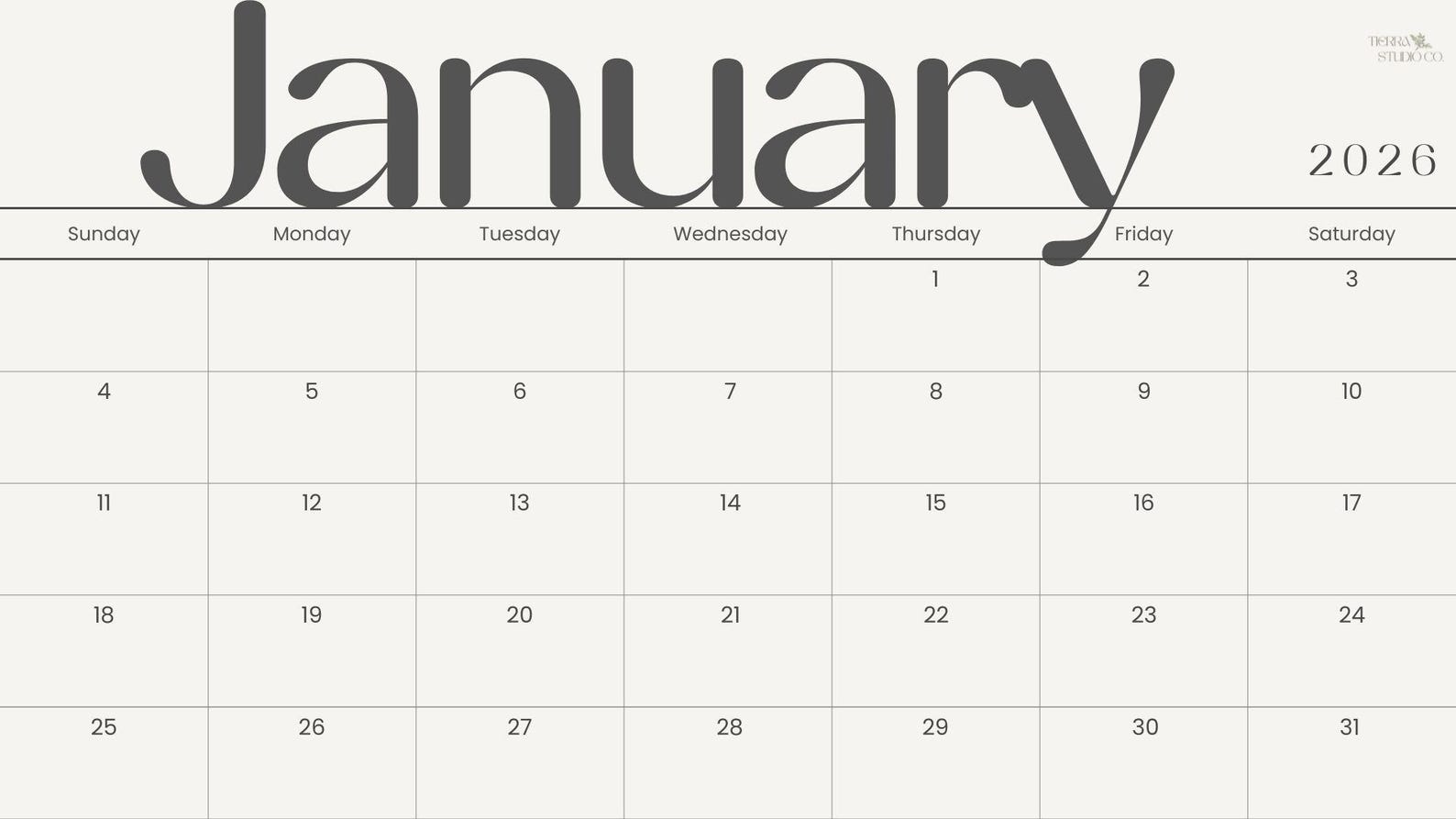 Boho Minimalist 2026 Calendar | Printable Monthly Planner (JPG) - Etsy