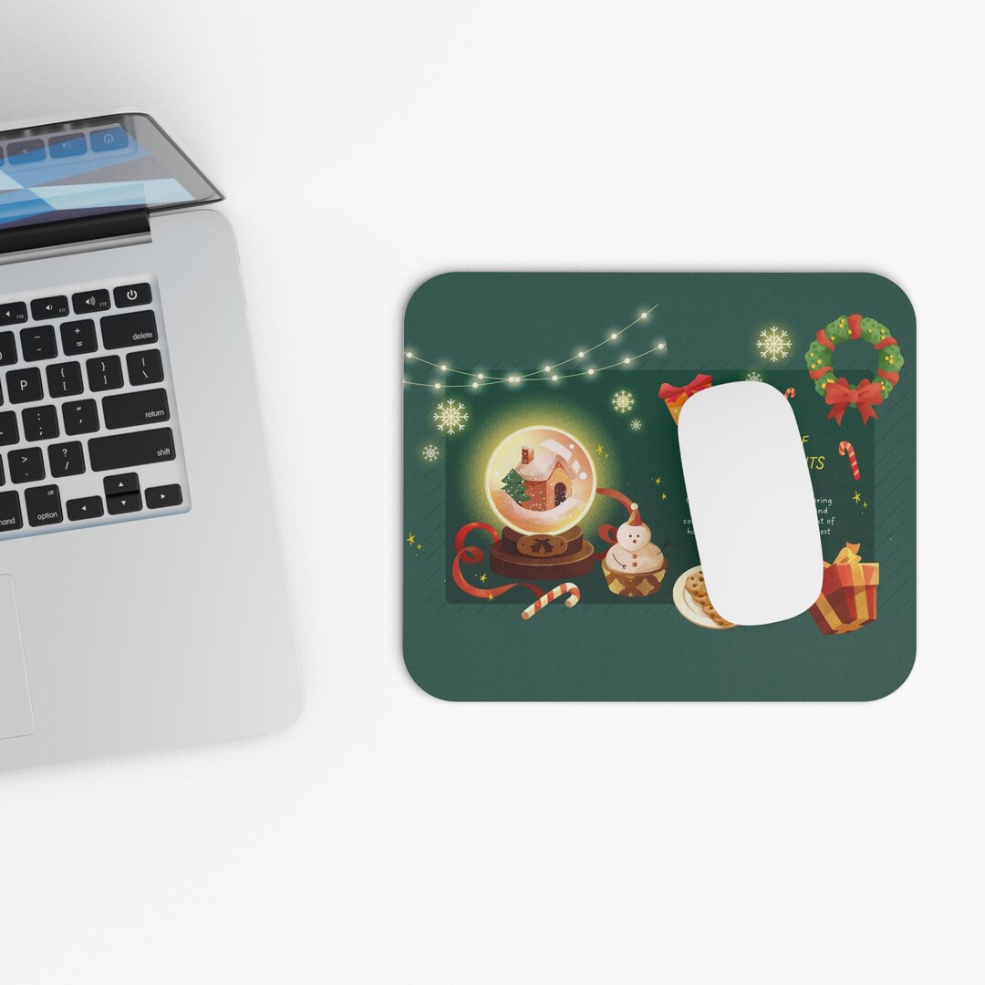 Custom Snowball and Cookies Design Mouse Pad, Winter Desk Mat ...