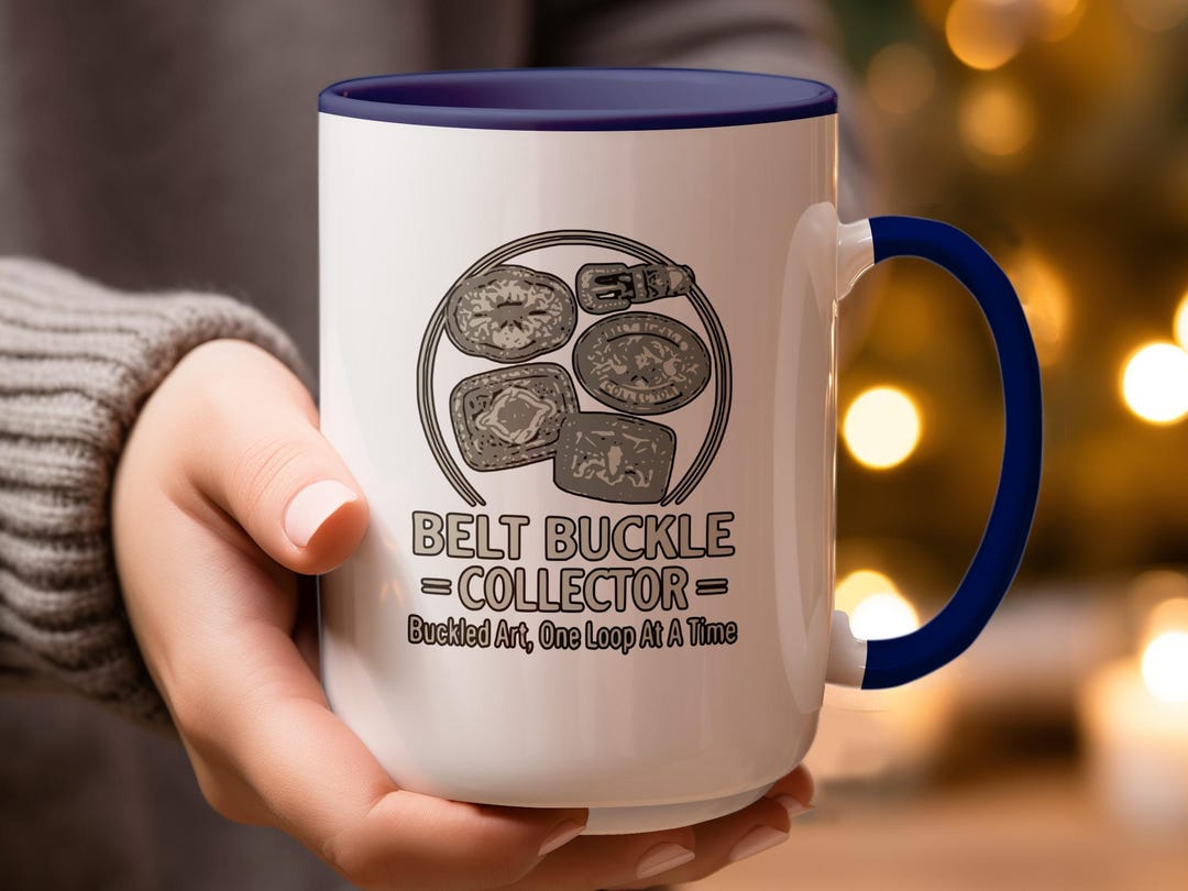 Belt Buckle Collector Mugs, Glassware, Buckled Art, Gift for Collector ...