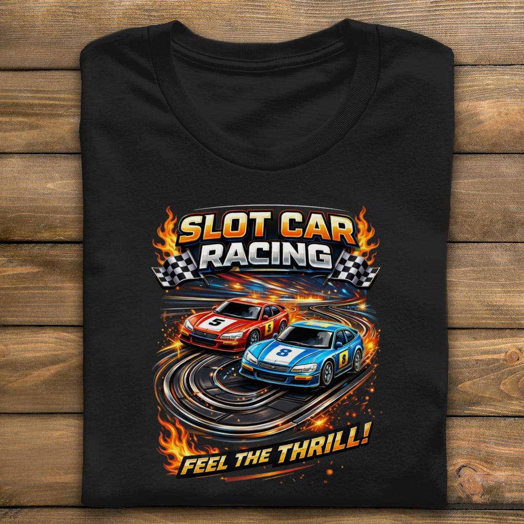 Slot Car Racing T-shirt, Race Car Shirt, Racing Theme, Car Track Tee ...