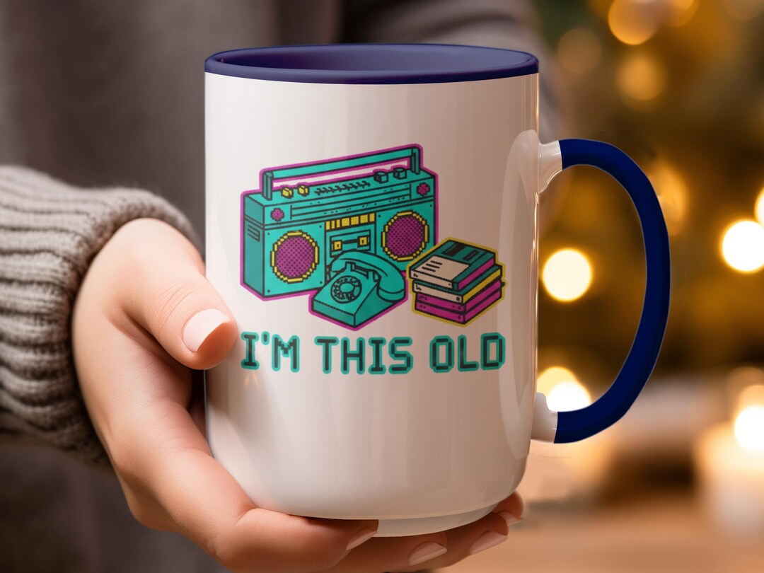 Retro Throwback Mug, I'm This Old Mug, Nostalgic Gift, 80s 90s, Boombox ...