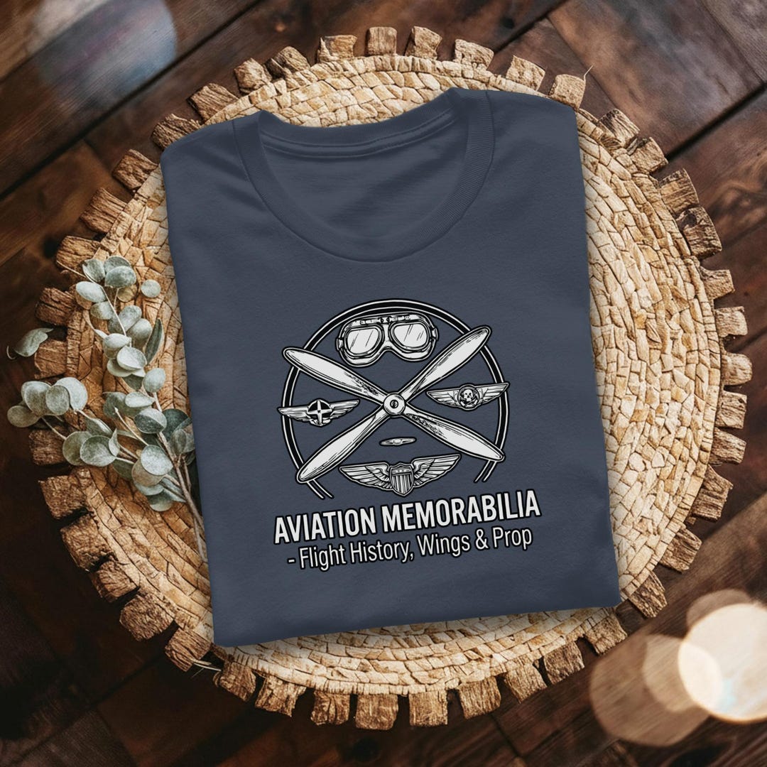 Aviation Memorabilia T-shirt, Flight History Wings and Prop T-shirt ...