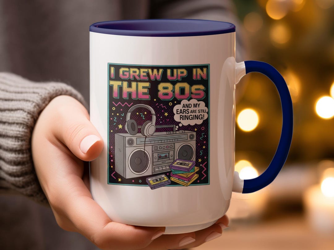 80s Music Mug, Retro Boombox Design, Funny 80s Gift, 80s Nostalgia ...