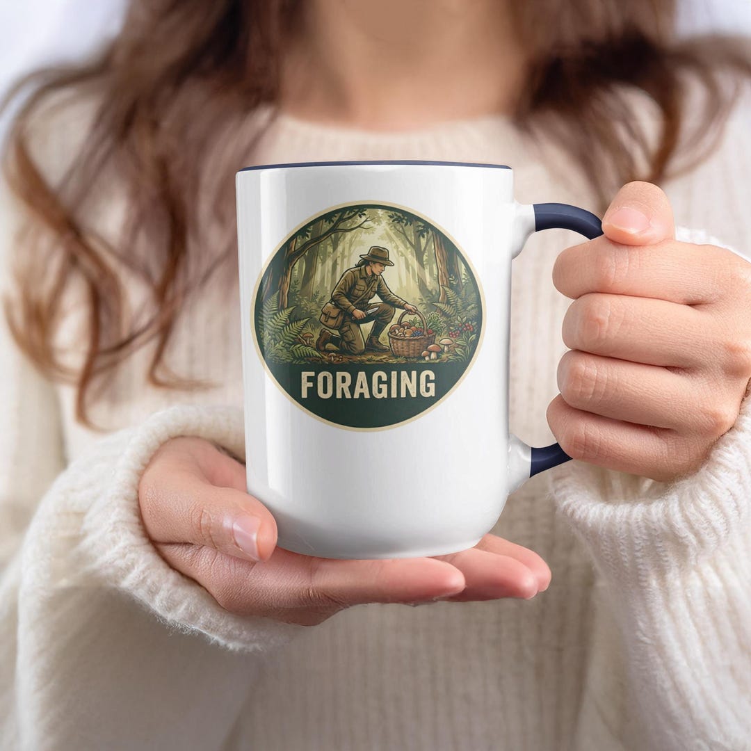 Foraging Mug, Mushroom Hunter Gift, Forest Forager, Wild Food Mug ...