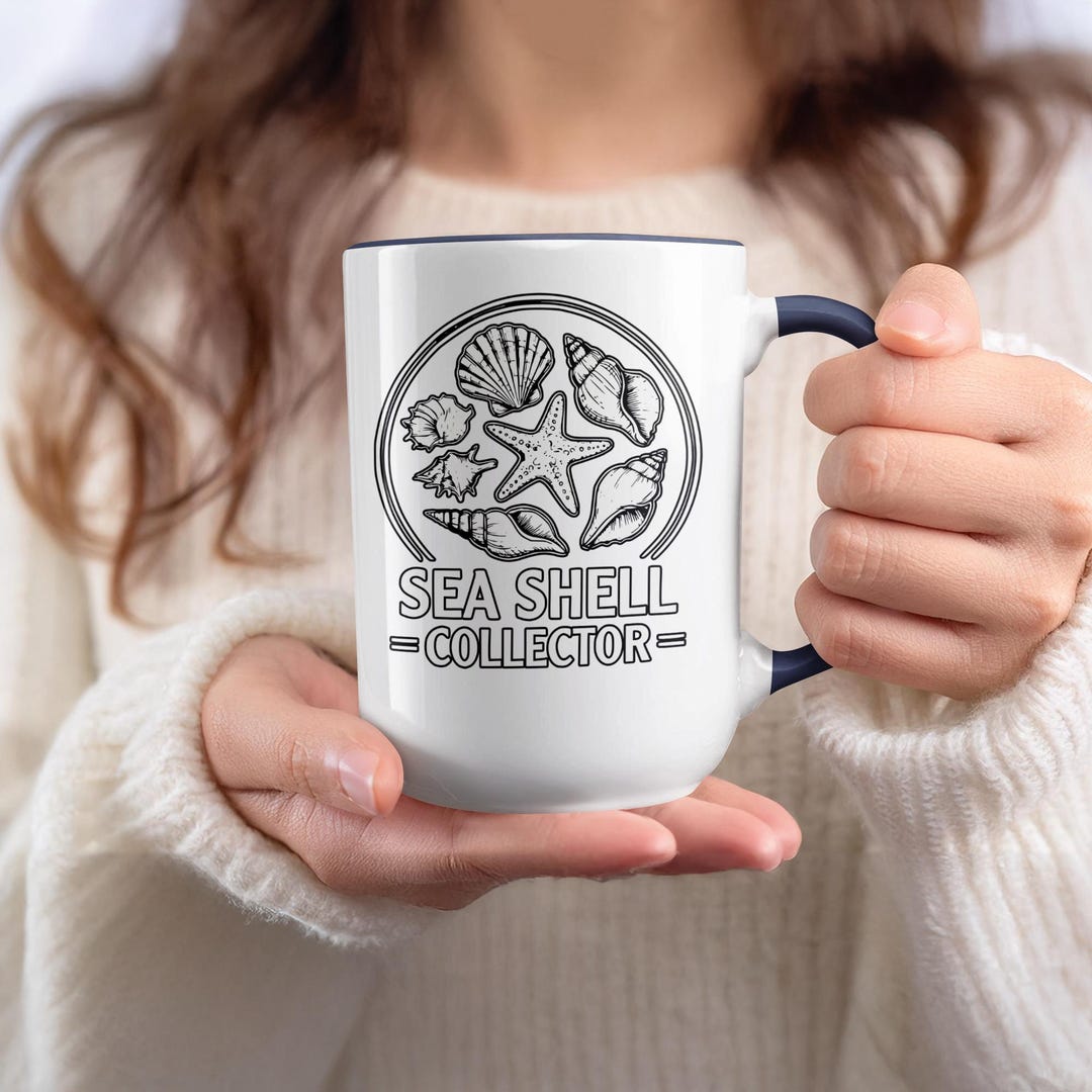 Sea Shell Collector Mugs and Glassware, Beach Lover Gift, Ocean Theme ...