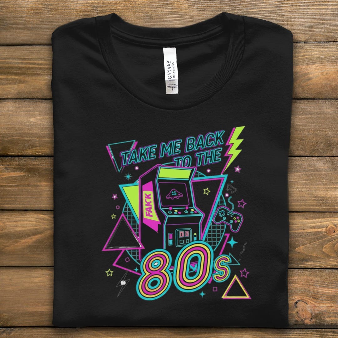Retro T-shirt, 80s Style Tee, Arcade Design, Throwback Shirt, Fun ...