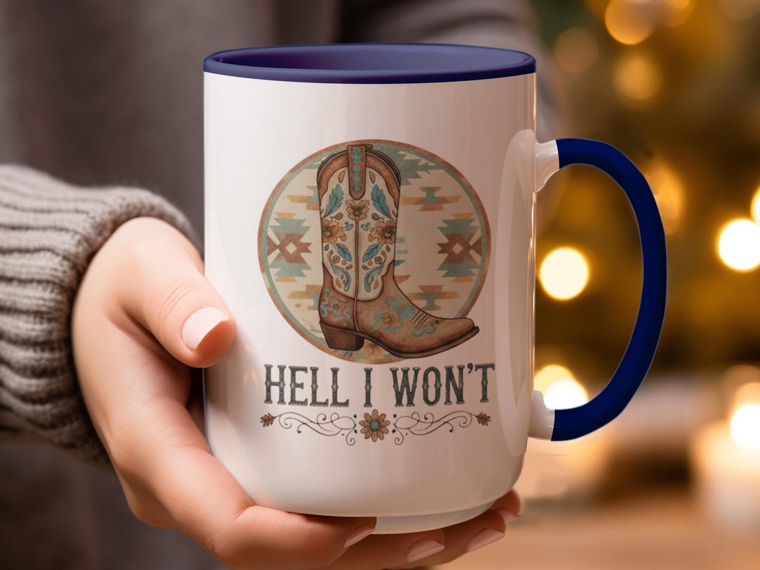 Cowboy Boot Mug, Southwestern Style Mug, Funny Saying Mug, Novelty Mug ...