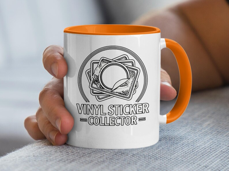 Vinyl Sticker Collector Mug, Sticker Fan Gift, Collectible Mug ...