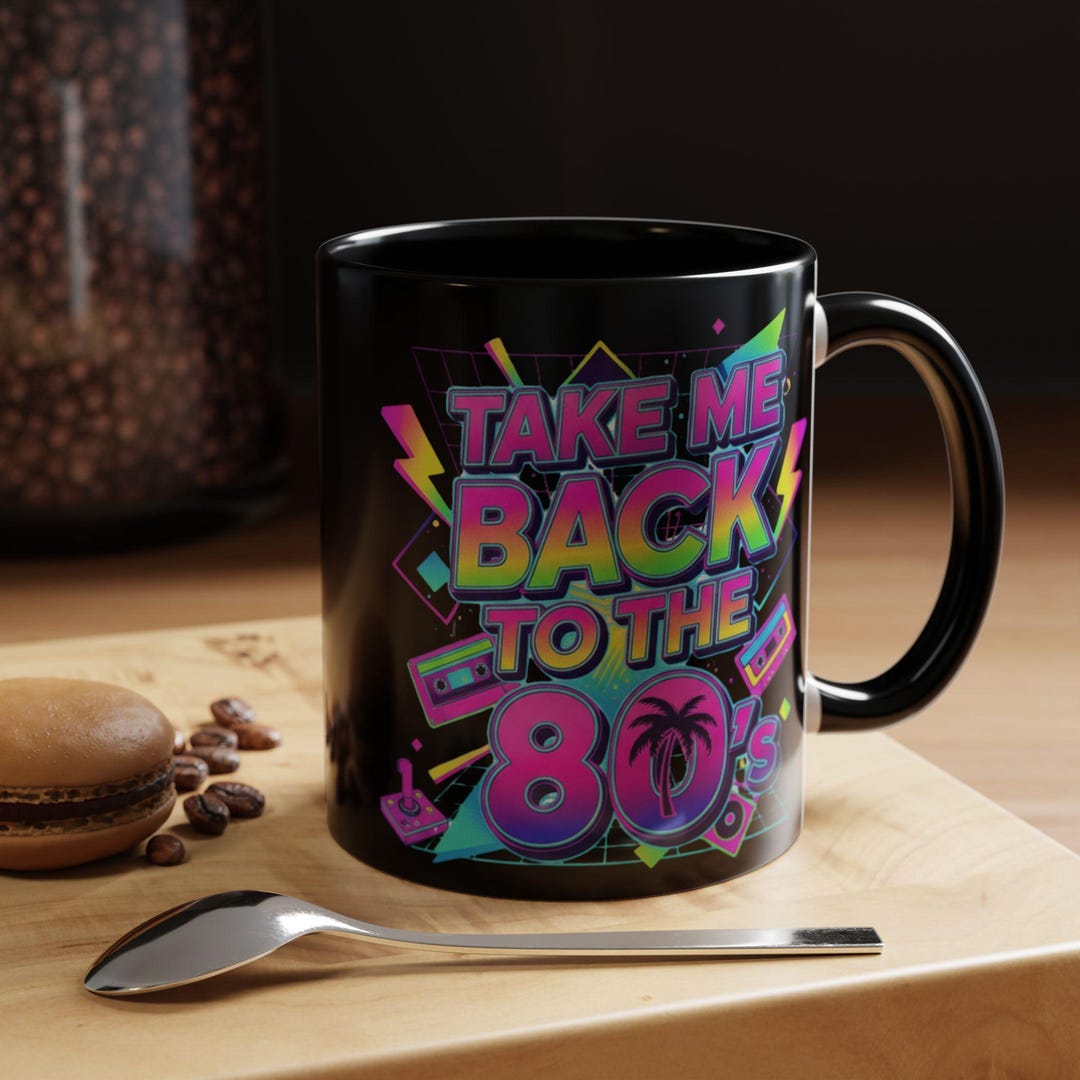Take Me Back 80s Mug, Retro Gift, Neon 80s Party Theme, Vintage ...