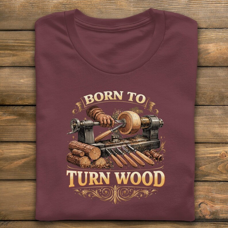 Wood Turning T-shirt, Born to Turn Wood Shirt, Woodworker Tee ...